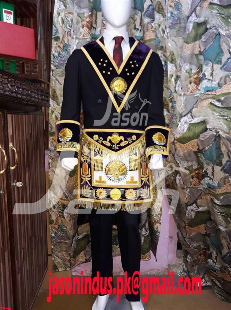 Scottish Rite 96th Degree Apron Collar with Gauntlets Hand Embroidery Work